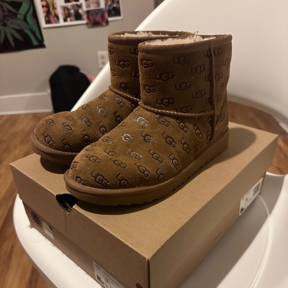 UGG | Shoes | Kids Classic Mini Embossed Logo Uggs | Poshmark